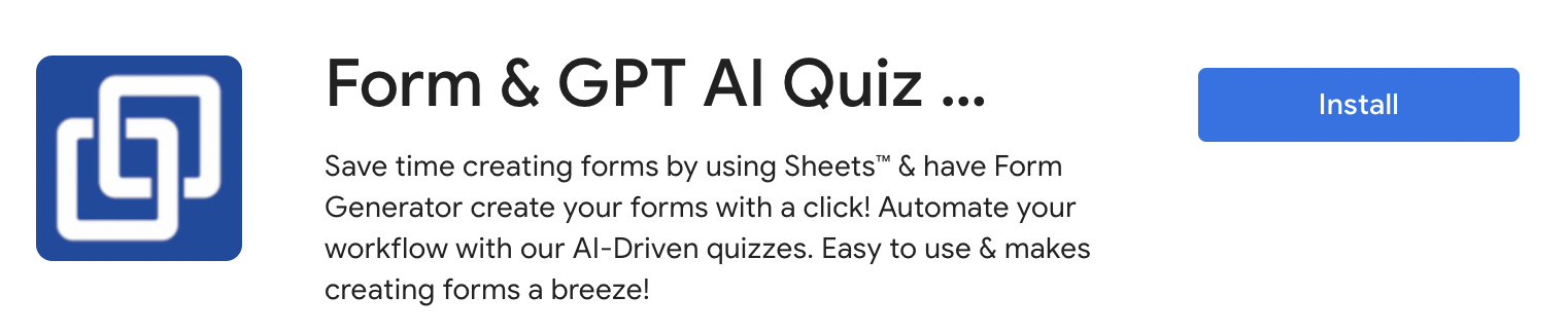 Install - Form Generator